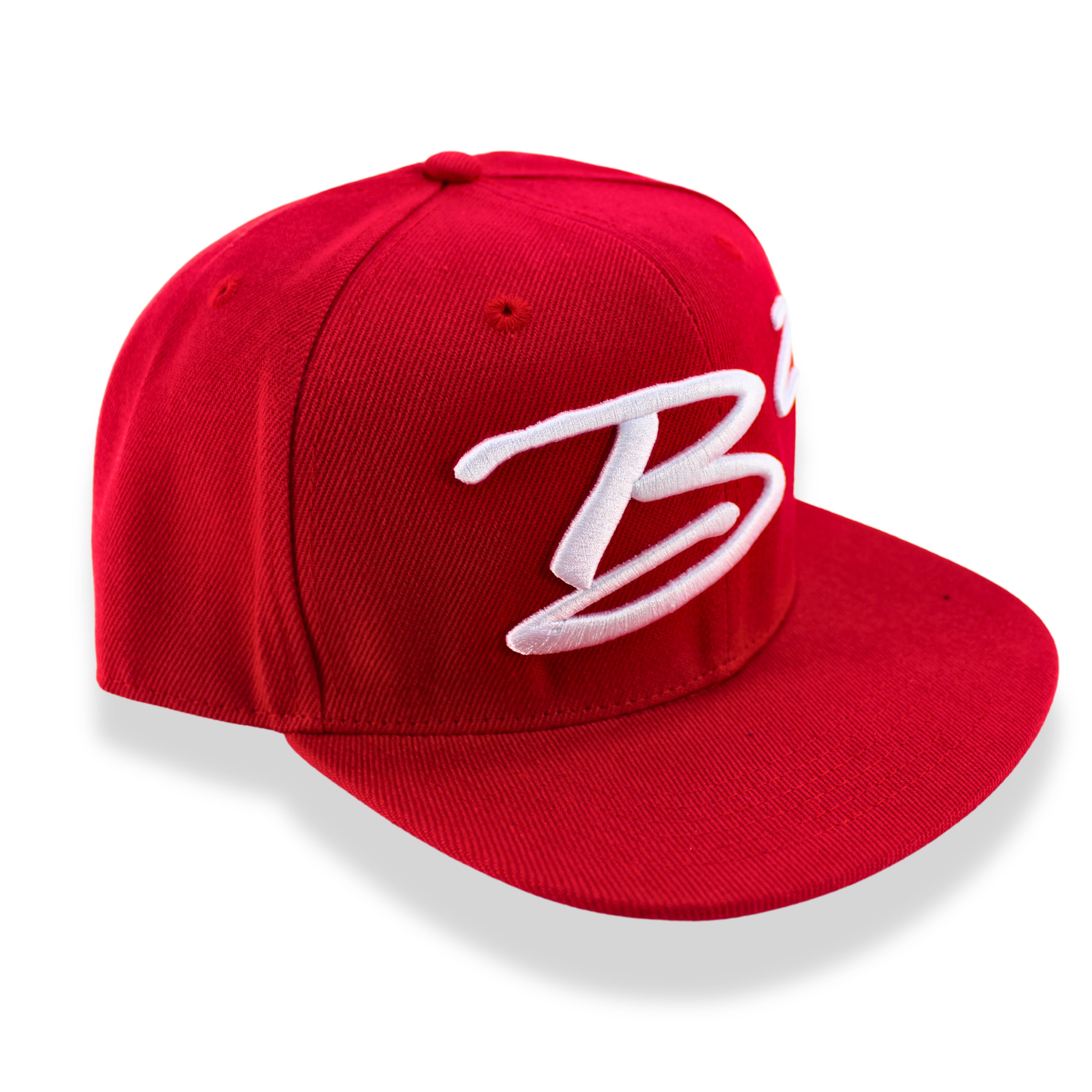 B2 Audio Red Flex-Fit Snapback Classic, Flat-Bill Hat with "B2" Logo ...